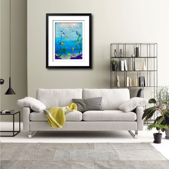 Lou Hobson Art | Art | Original Under The Sea Acrylic Painting 1 X 14 On Foamboard Not Framed ...